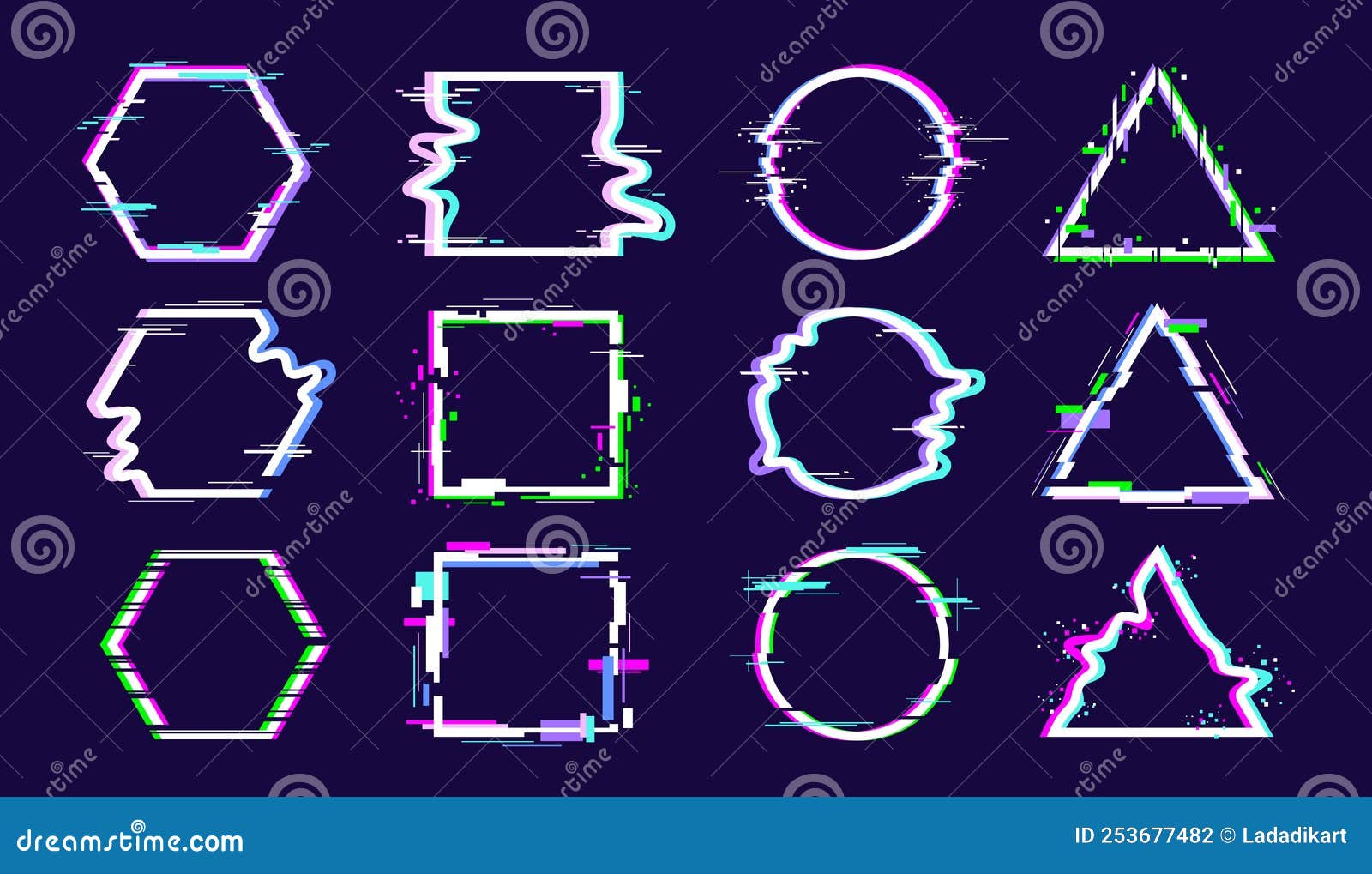 Glitched Triangles-colorful Generative Glitch Artwork Stock Photography ...