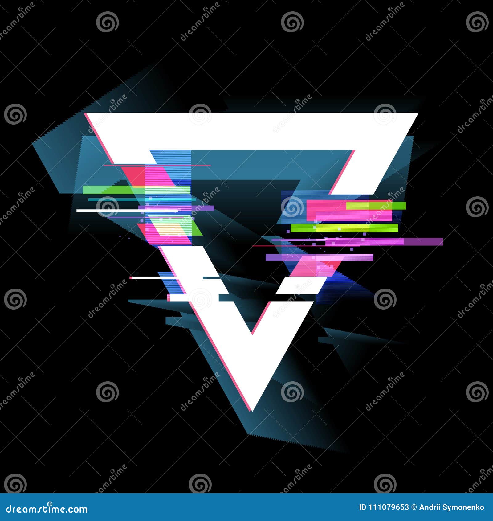 Glitch Effect Frame, Modern Style Design Elements. Vector Illustration ...