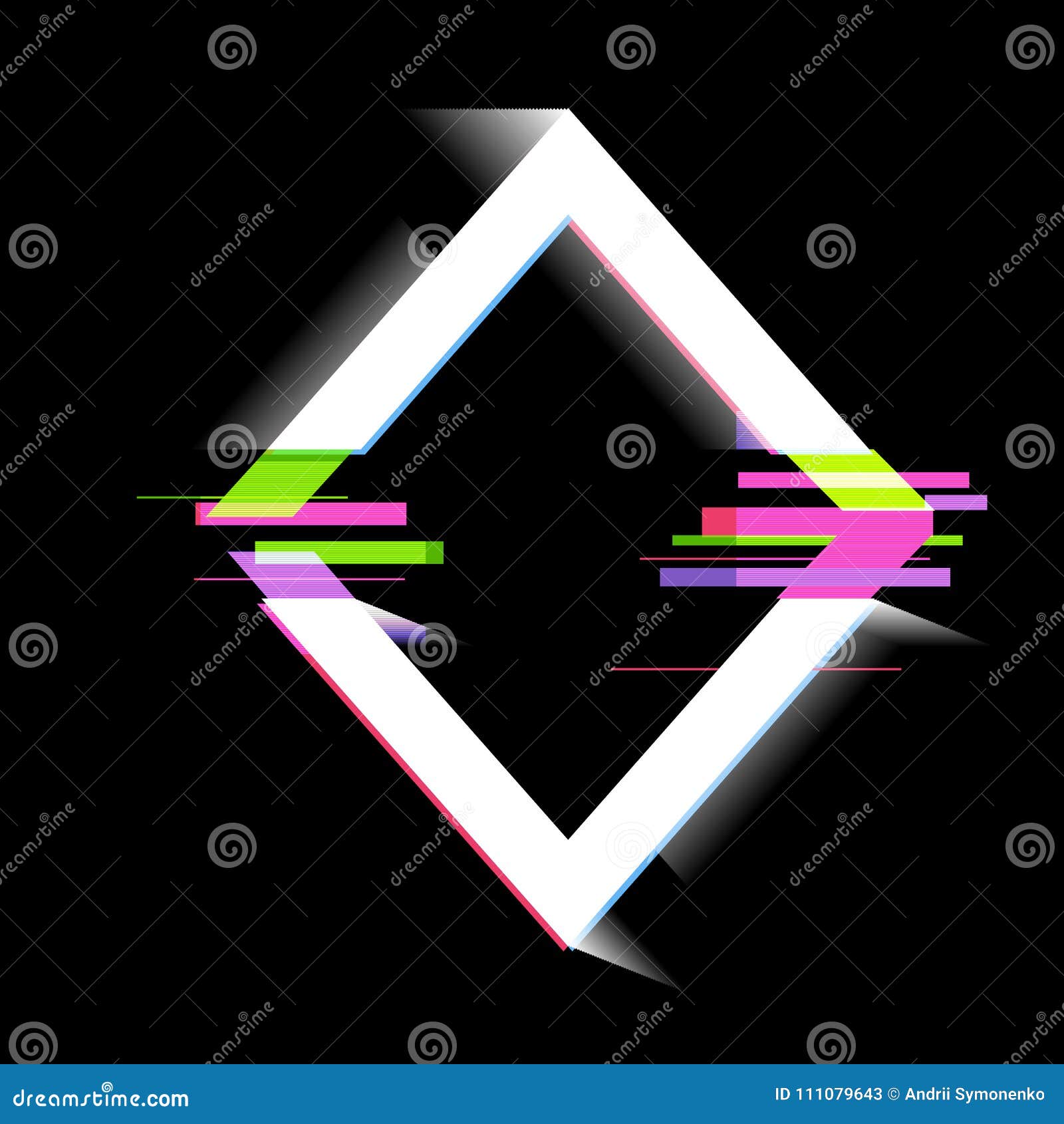 Glitch Effect Frame, Modern Style Design Elements. Vector Illustration ...