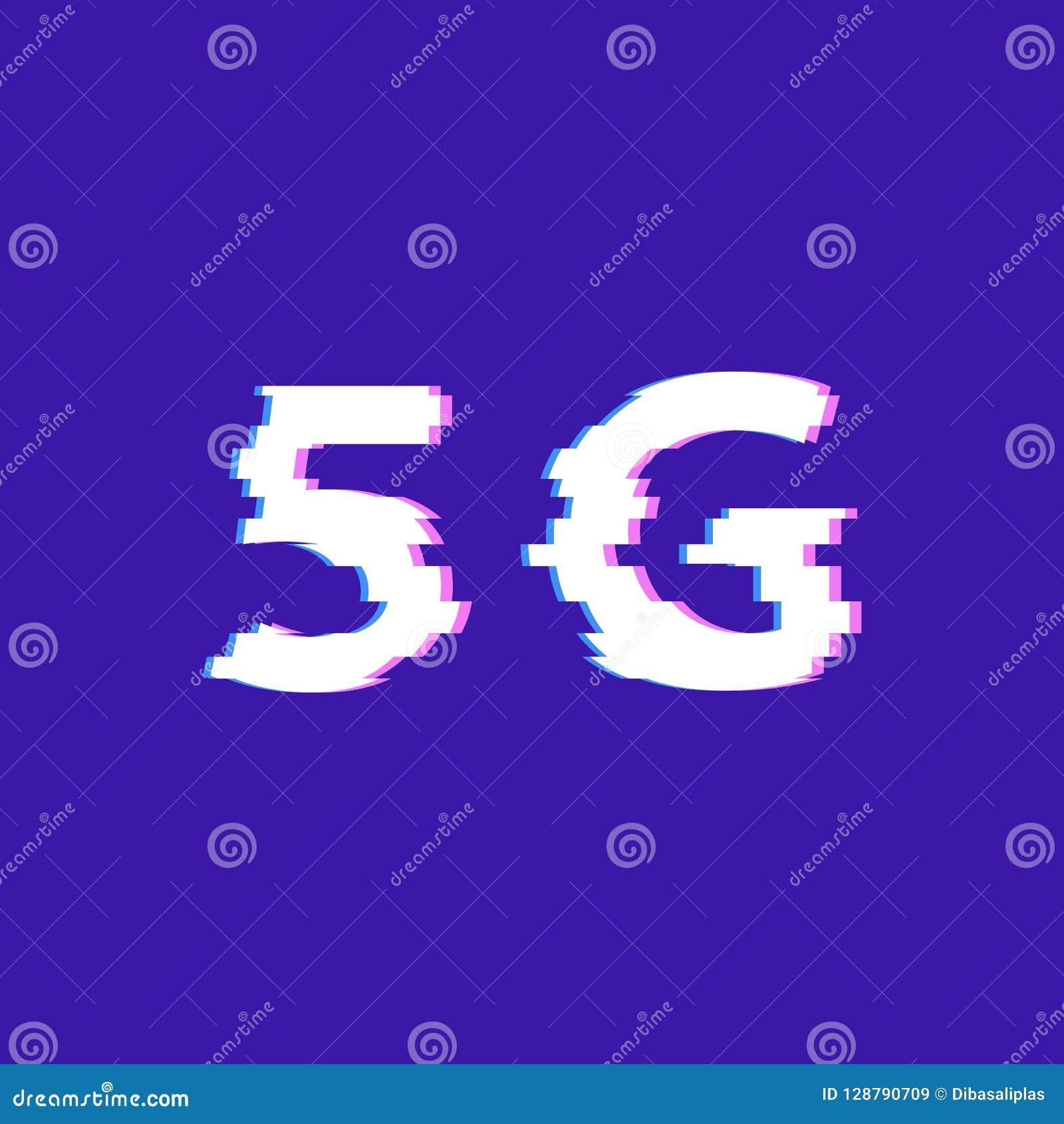 Glitch Effect 5G Internet Standard . Stock Vector - Illustration of ...