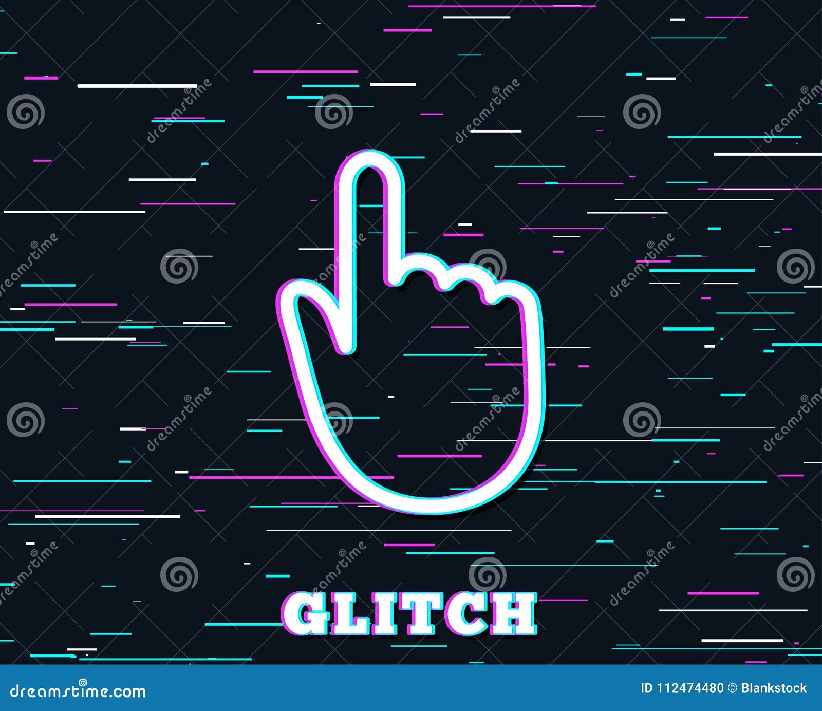 Hand Click Line Icon. Finger Touch Sign Stock Vector - Illustration of ...