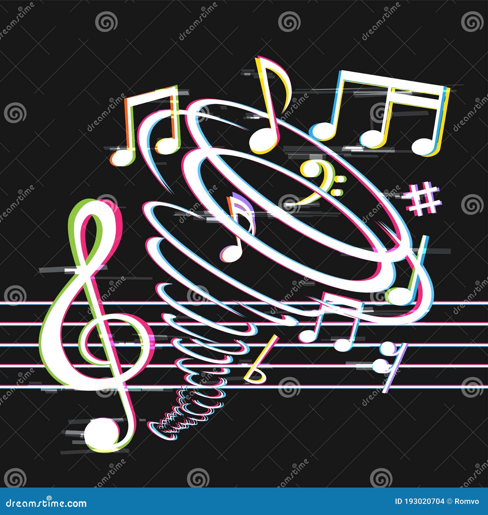 Glitch Music Icons. Glitched Play Pause Stop Icon, Tv Signal Glitches ...