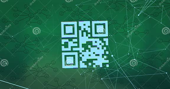 Glitch Effect Over a Qr Code Scanner Over Network of Connections ...