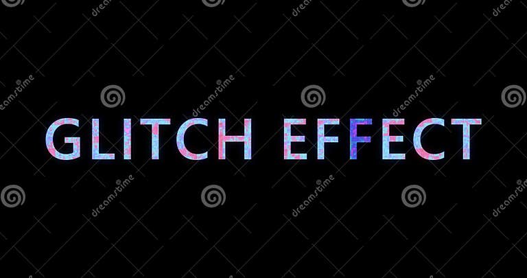 Glitch Effect Text Illustration on Black Background. Stock Illustration ...