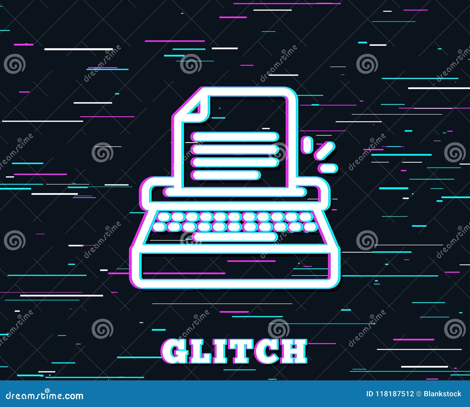 Typewriter Line Icon. Copywriting Sign Stock Vector - Illustration of ...