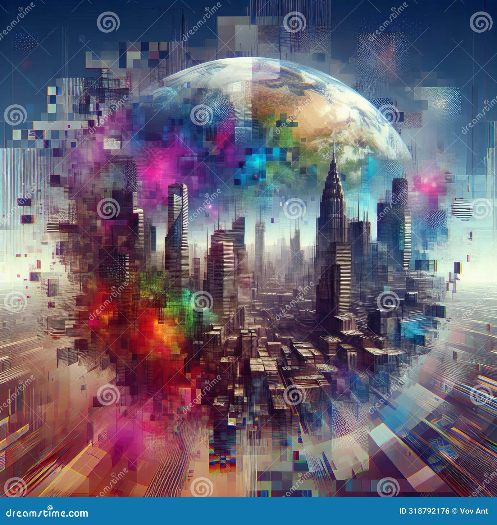 Glitch Effect a Visual Distortion or Malfunction in Digital Ima Stock ...