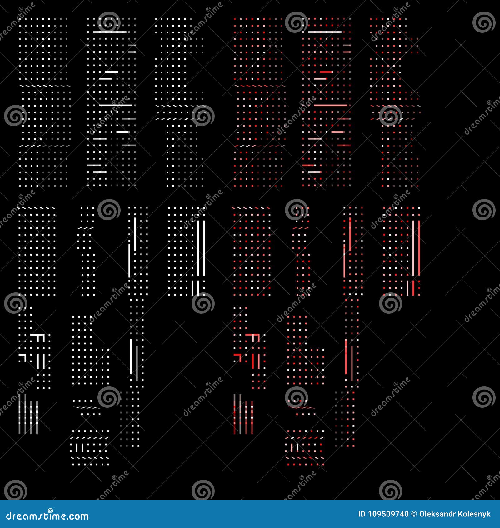 Glitch Elements Set. Computer Screen Error Templates. Digital Pixel ...