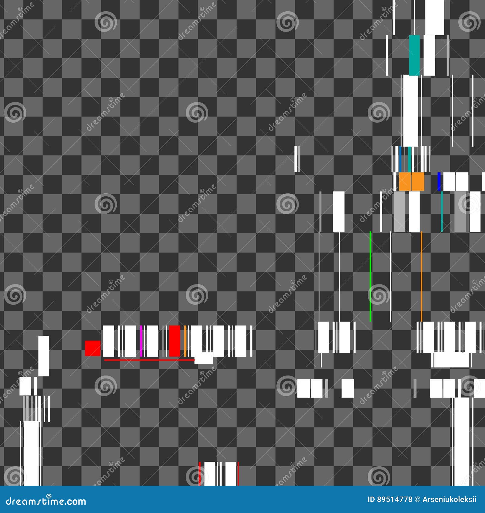 Glitch Elements on Transparent Background Stock Vector - Illustration ...