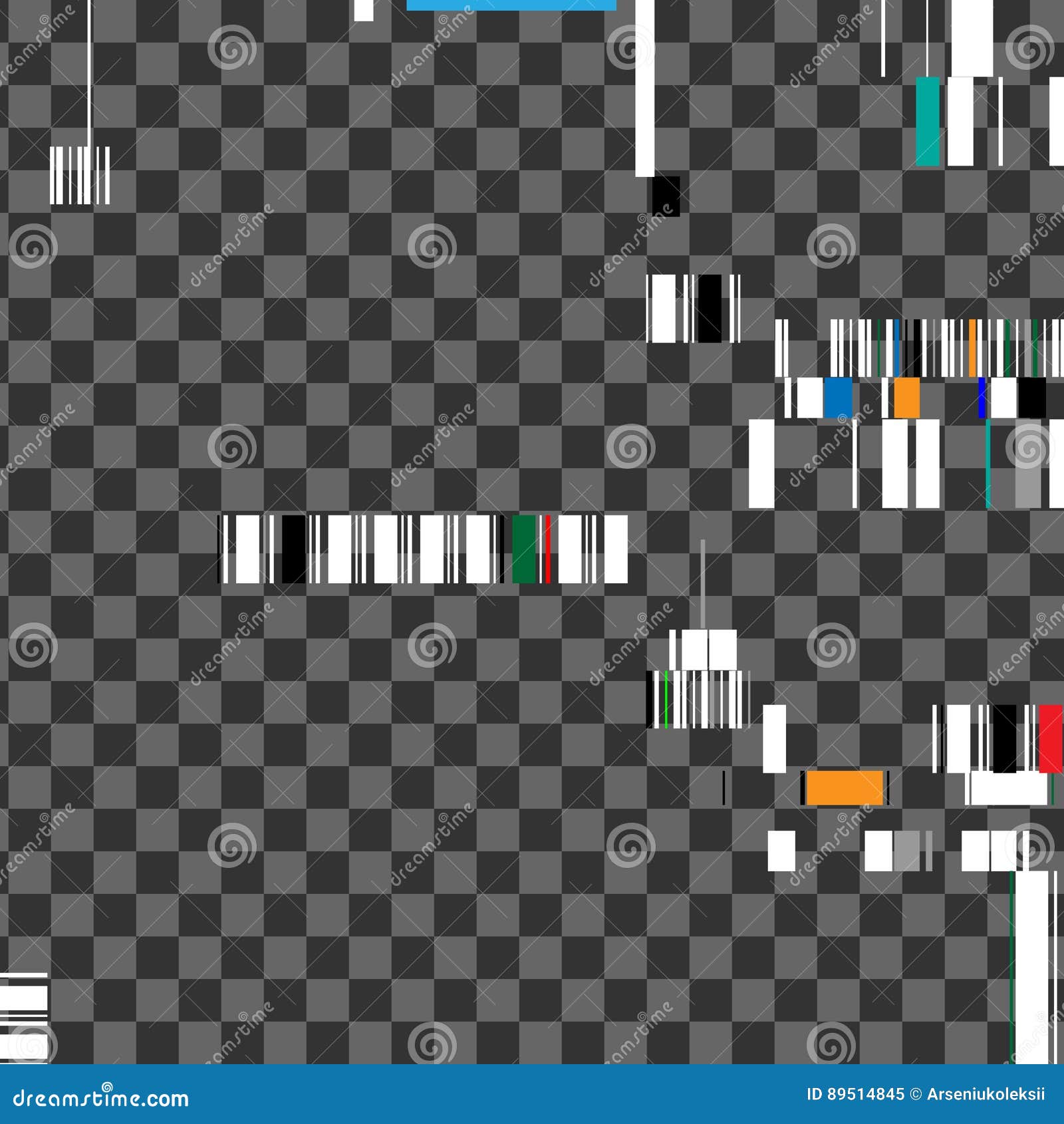 Glitch Elements on Transparent Background Stock Vector - Illustration ...