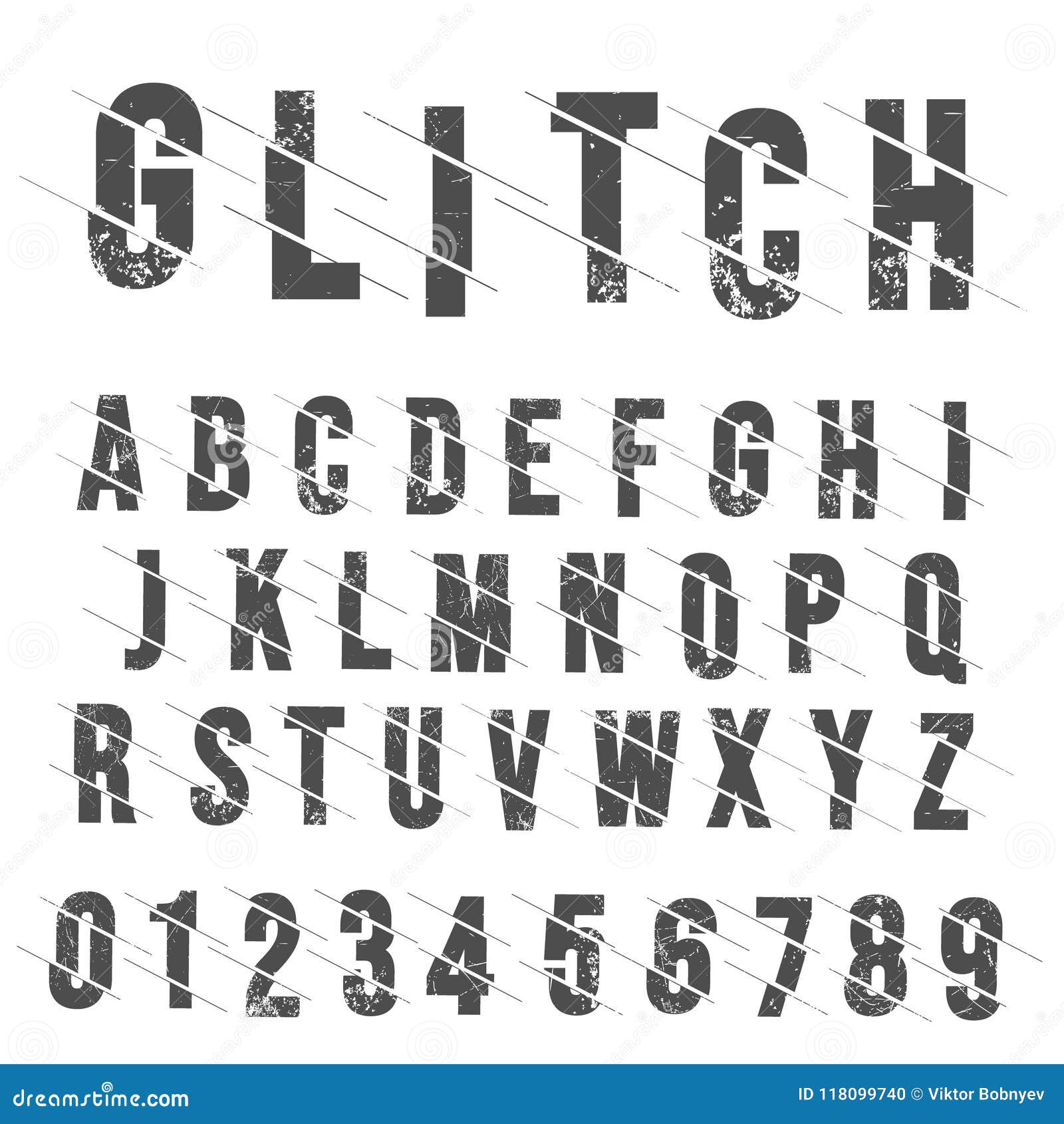 Glitch Font Alphabet Template Stock Vector - Illustration of clothing ...