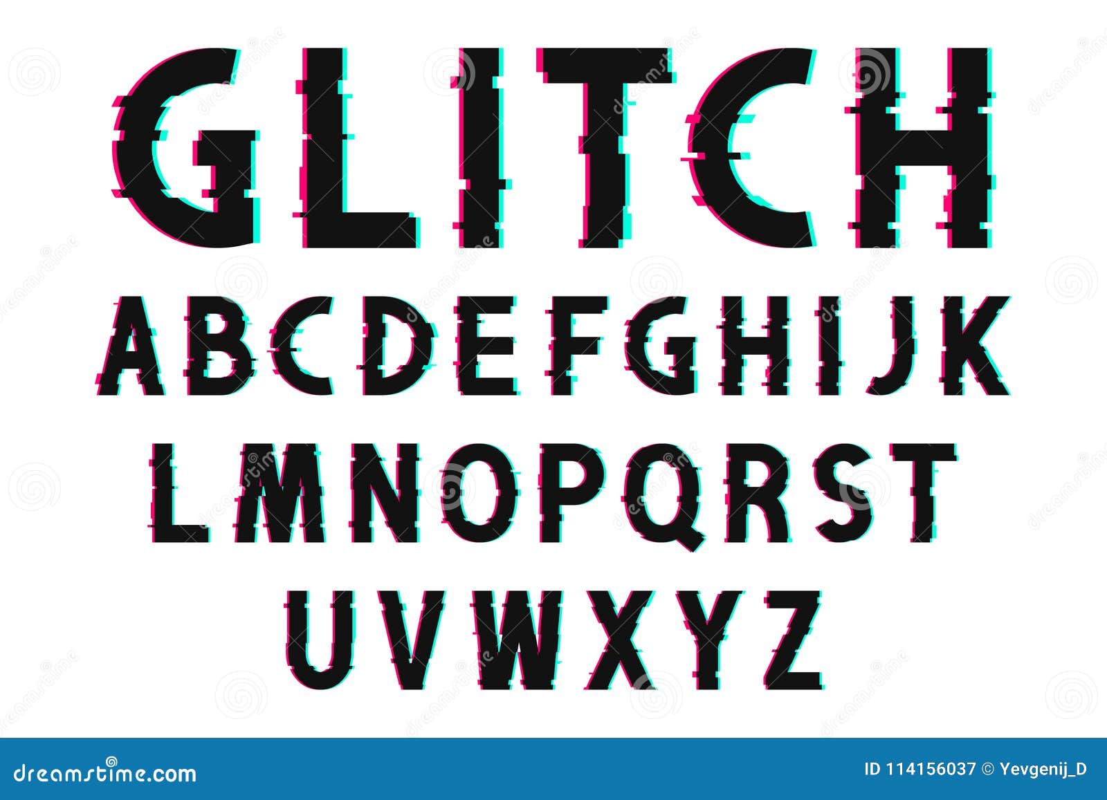 Glitch Font with Distorted Effect in 80s and 90s Style. Glitch English ... Glitch Font with Distorted Effect in 80s and 90s Style. Glitch English ...