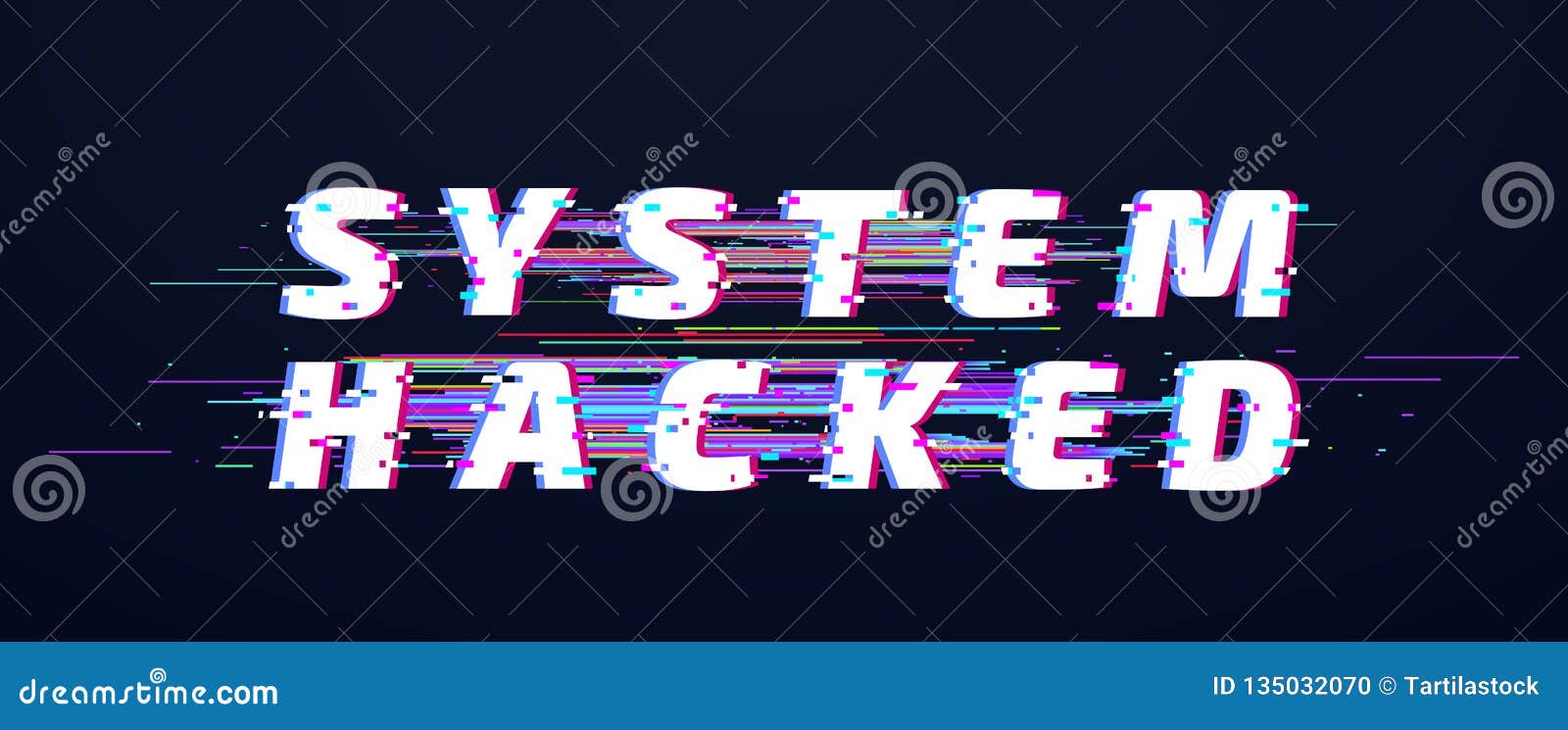 Glitch Font. System Hacked Alphabet Or Digital Text Vector Illustration ...