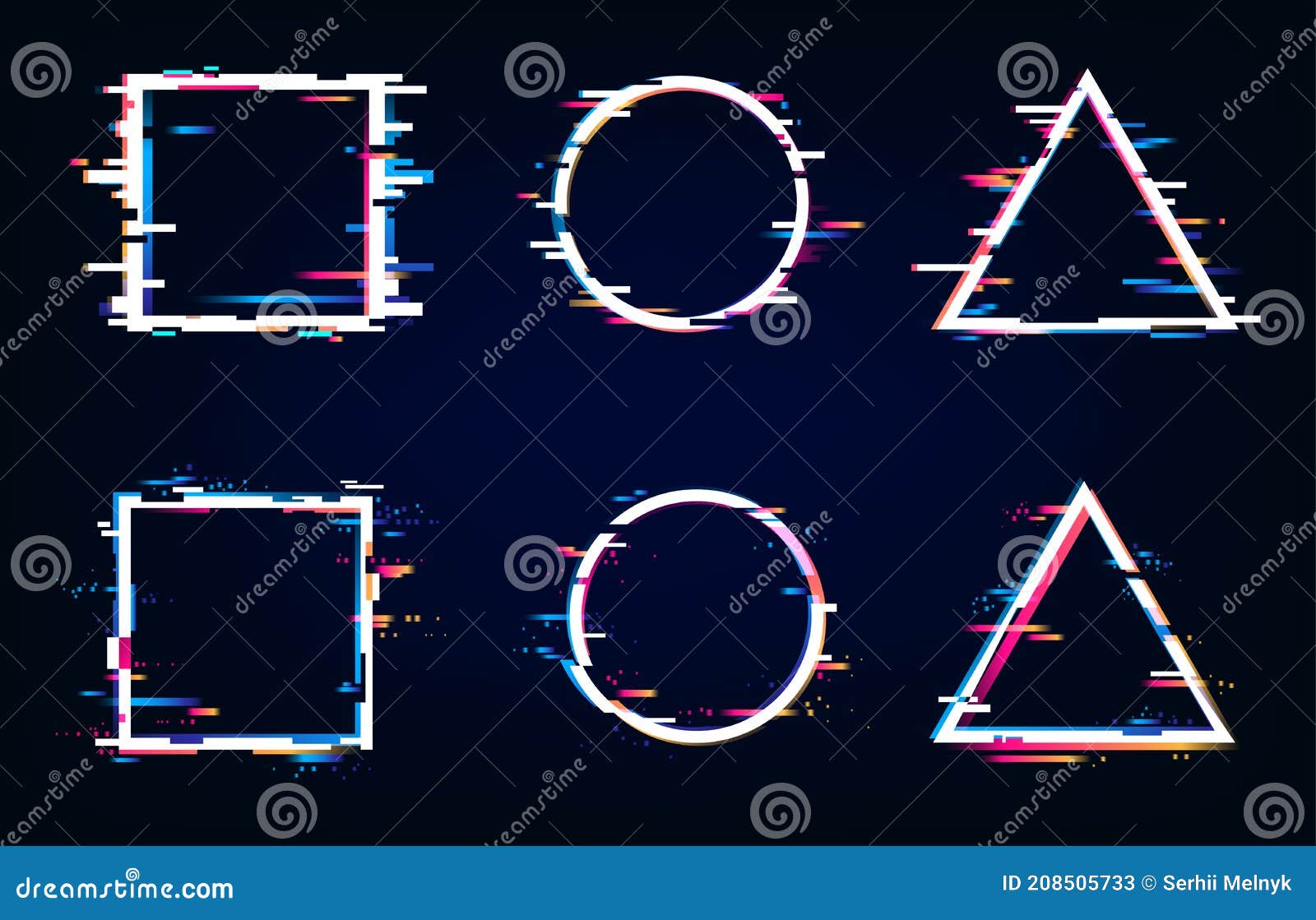 Glitch frame vector stock vector. Illustration of minimal - 208505733