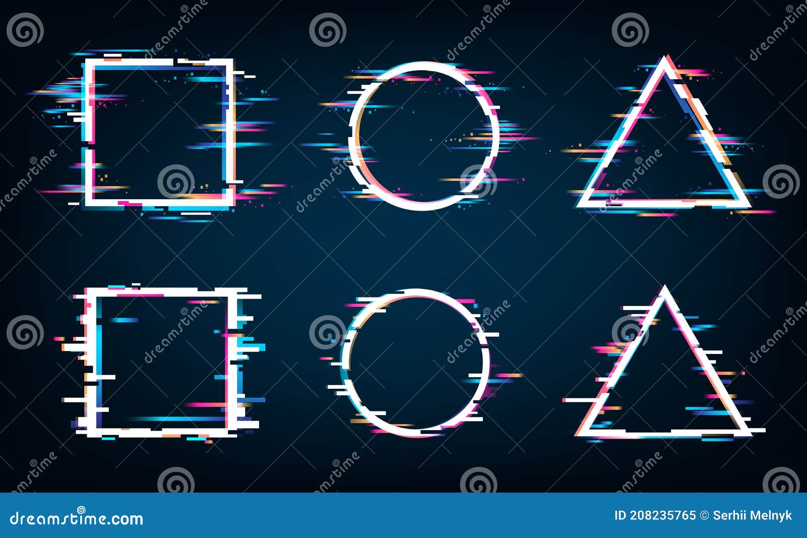 Glitch frame vector stock vector. Illustration of frame - 208235765