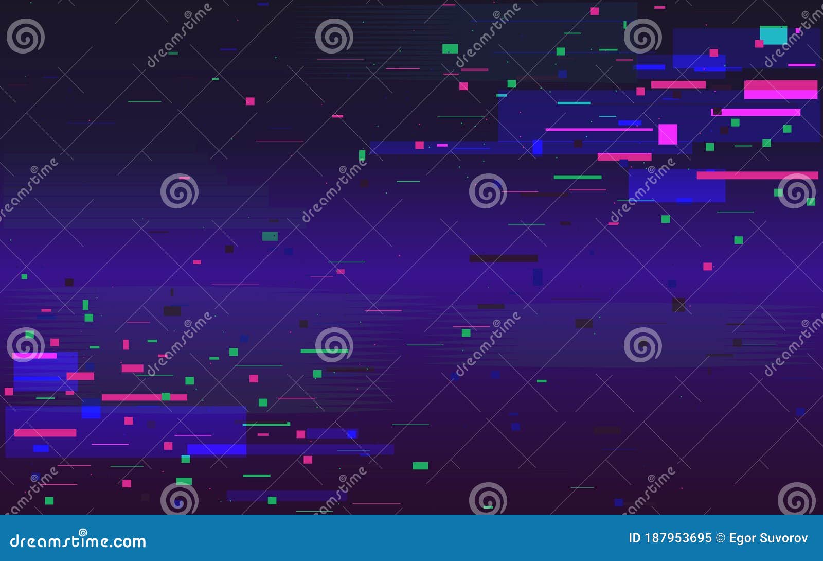 Glitch Futuristic Background. Random Color Shapes. Digital Noise Effect ...