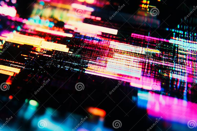 Abstract Visual Noise with Glitch Effects and Chaotic Patterns Stock ...