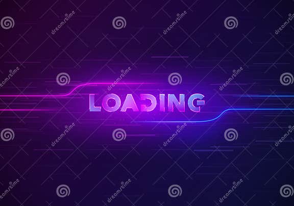 Vector Illustration Cyber Loading Screen in Neon Color Stock Vector ...