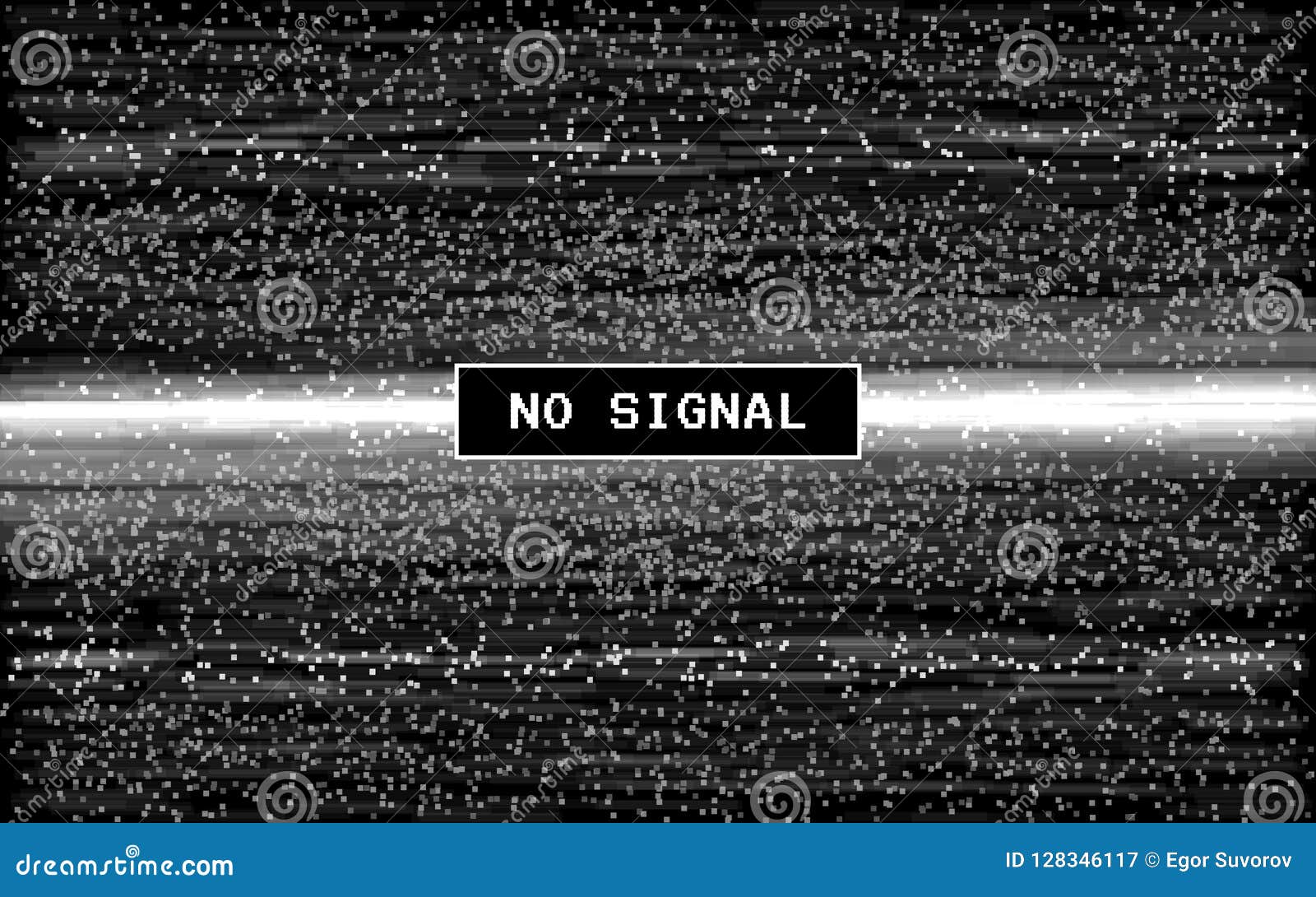 Glitch No Signal. Retro VHS Effect. Pixel Digital Noise on Black ... Glitch No Signal. Retro VHS Effect. Pixel Digital Noise on Black ...