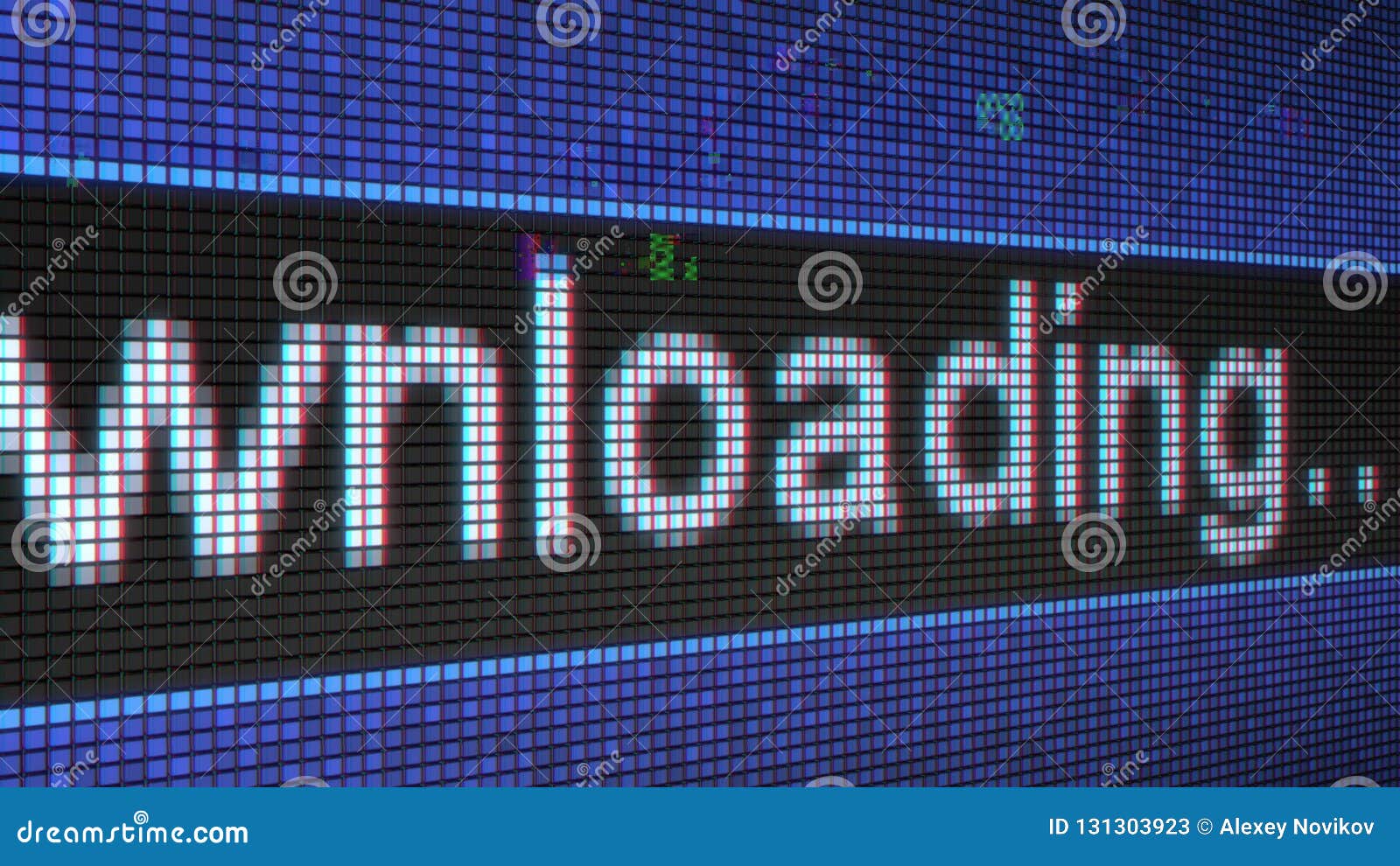 Glitch Noise Animation of DOWNLOADING Text on the Screen. Upload Problems Related Loopable ...