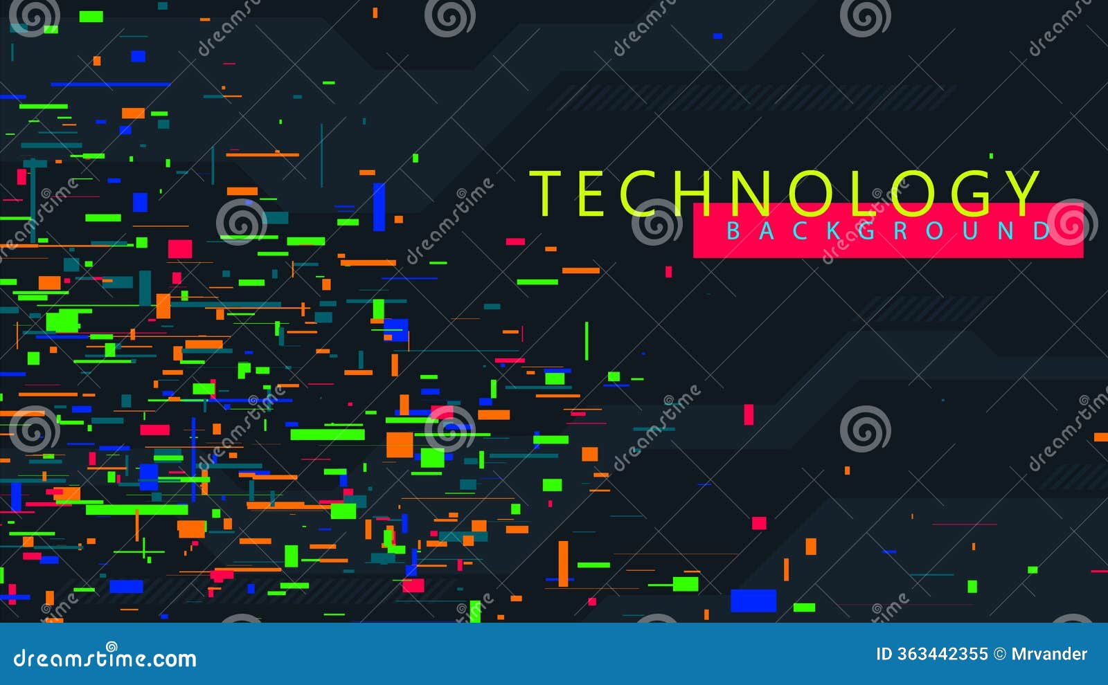 Glitch VHS Noise. Television Overlay Texture. Old TV Signal Problem ...