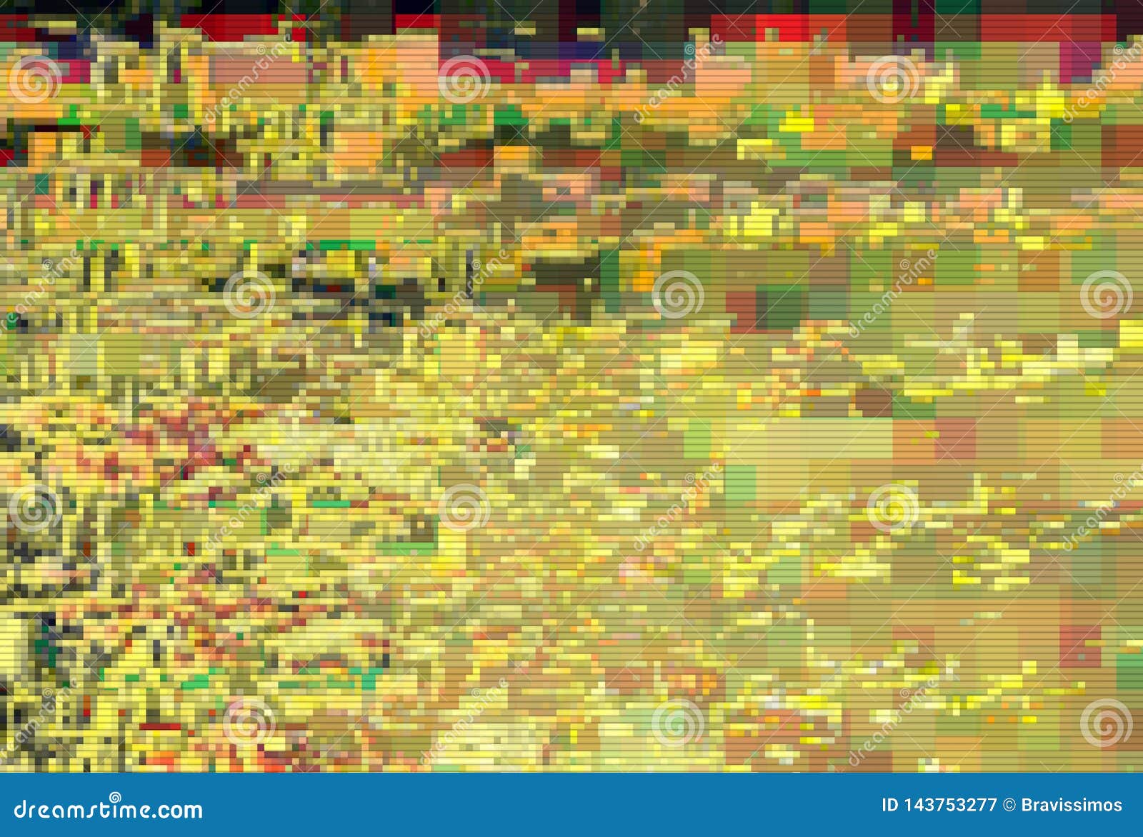 Glitch Pixel Data Moshing Digital Noise, Abstract Yellow Stock ...