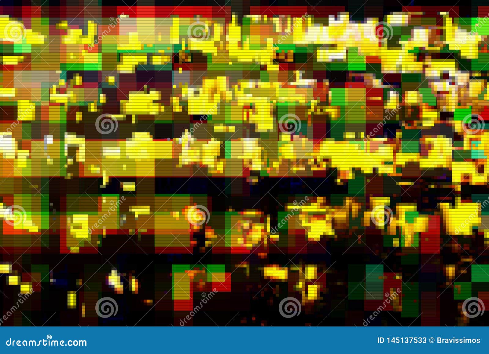 Glitch Pixel Data Moshing Digital Noise, Design Stock Illustration ...
