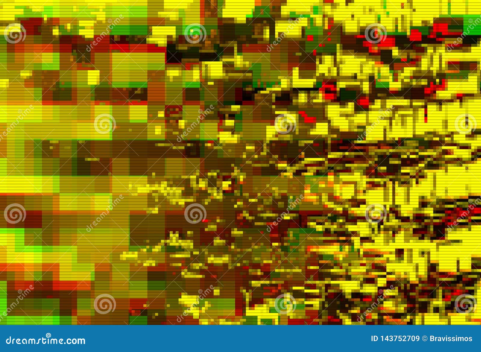 Glitch Pixel Data Moshing Digital Noise, Interference Gold Stock ...