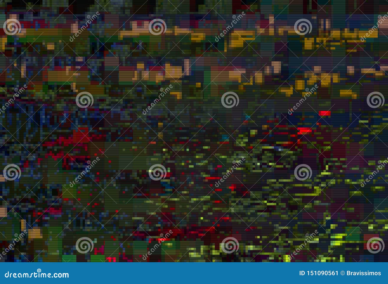Glitch Pixel Digital Pattern Noise, Data Moshing Old Stock Illustration ...