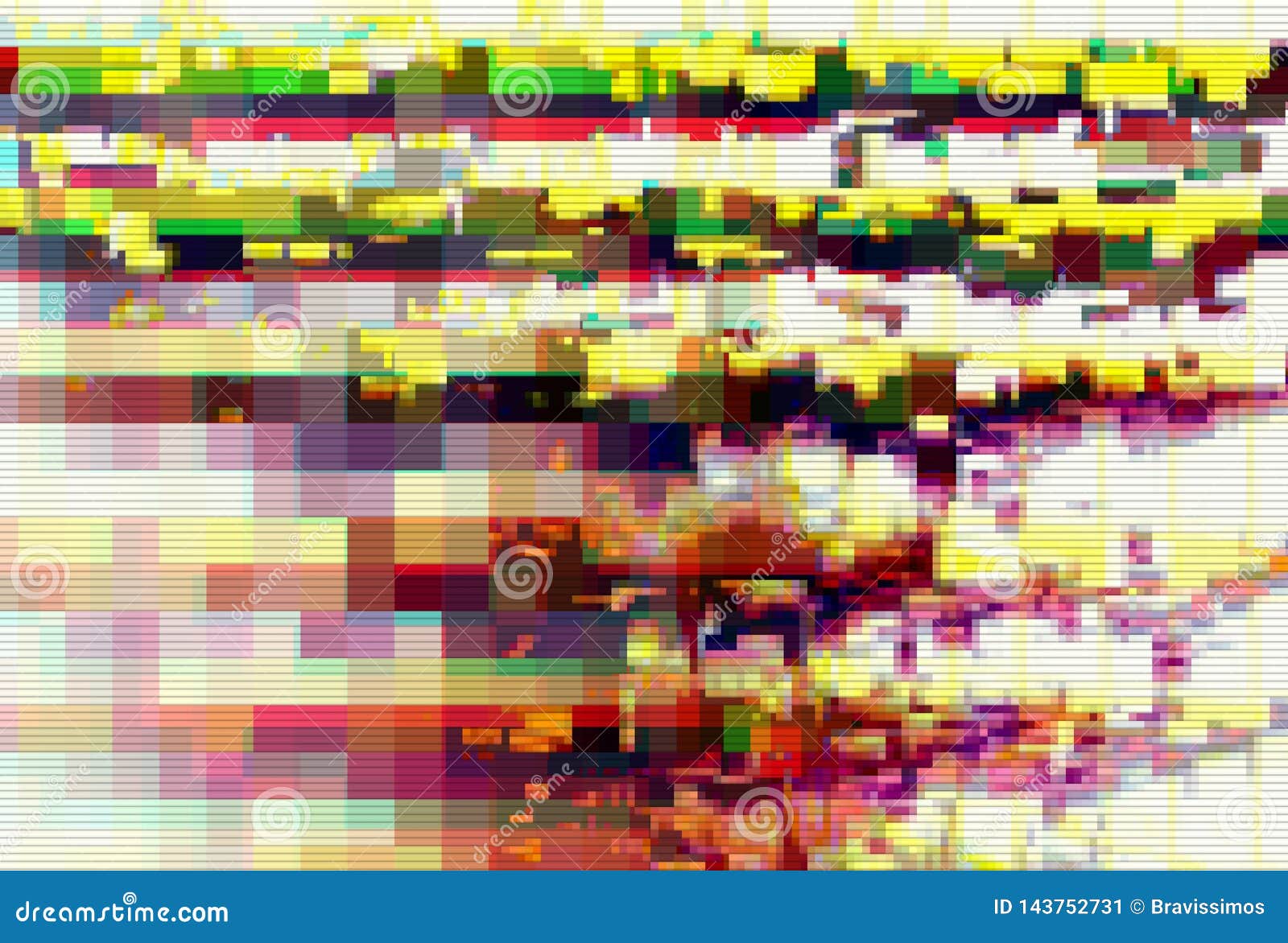 Glitch Pixel Digital Pattern Noise, Interference Graphic Stock ...