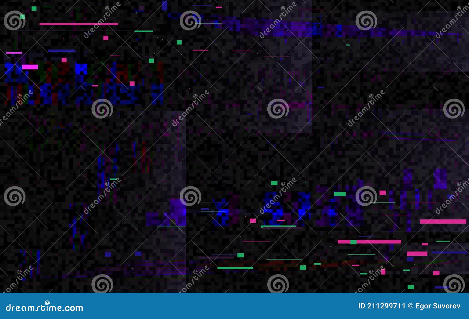 Glitch Pixel Distortion. Digital Video with Color Noise. Futuristic ...