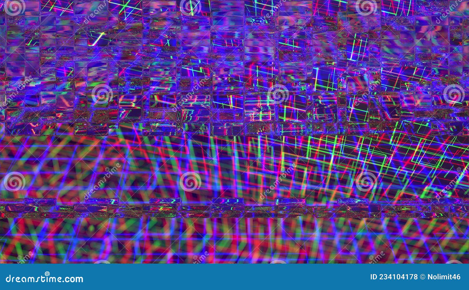 Glitch, Pixel Noise on the Screen, Computer Generated. Bad Signal. 3d ...