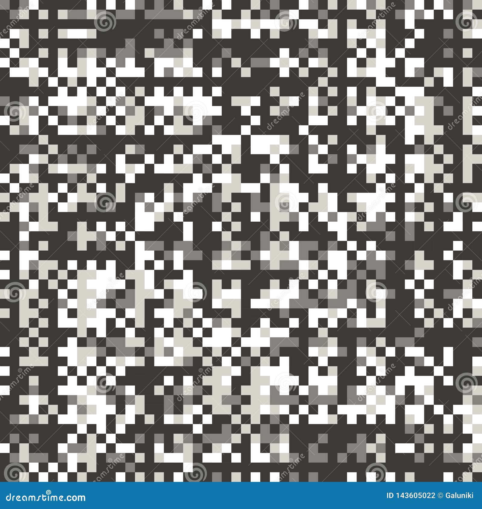 Glitch, Pixel Style Flat Vector Seamless Pattern Stock Vector ...