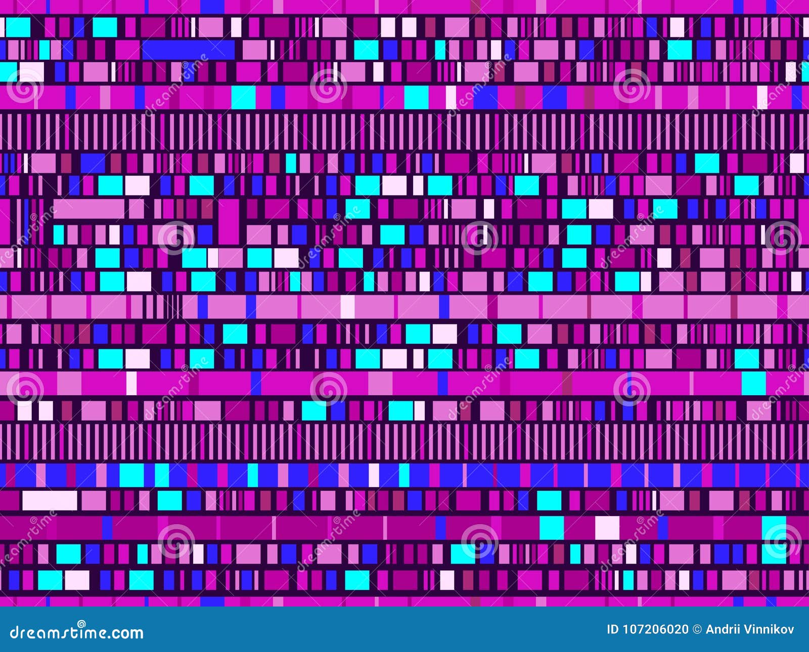 Glitch Seamless Pattern. Signal Error, Pixel Mosaic Stock Vector ...