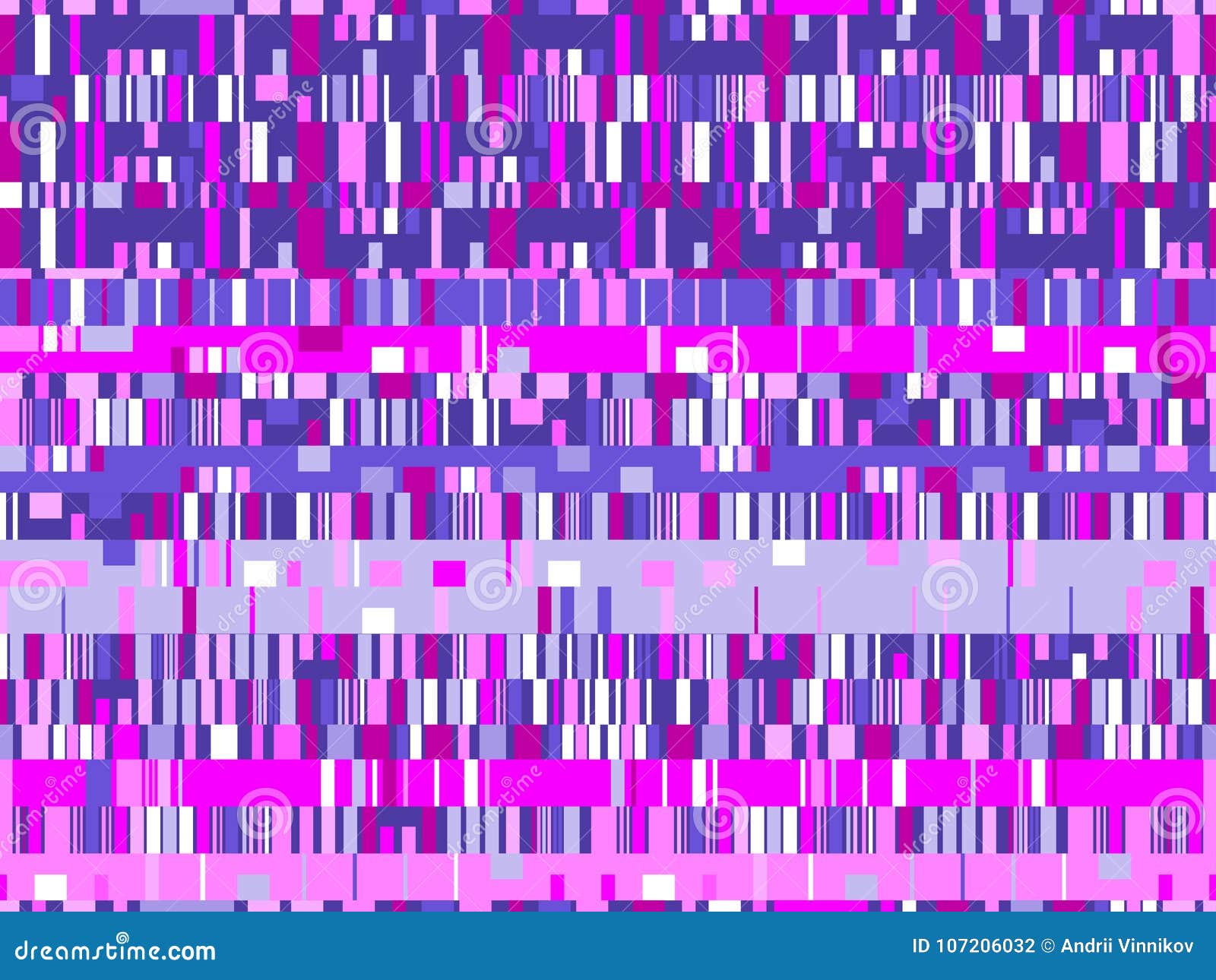 Glitch Seamless Pattern. Signal Error, Pixel Mosaic Stock Vector ...