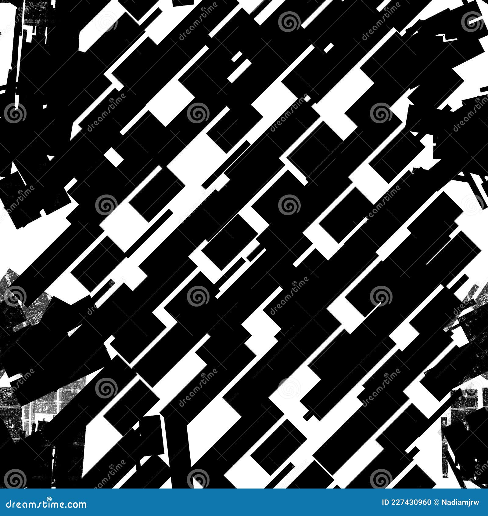 Glitch Seamless Texture or Pattern. Black and White Stock Illustration ...