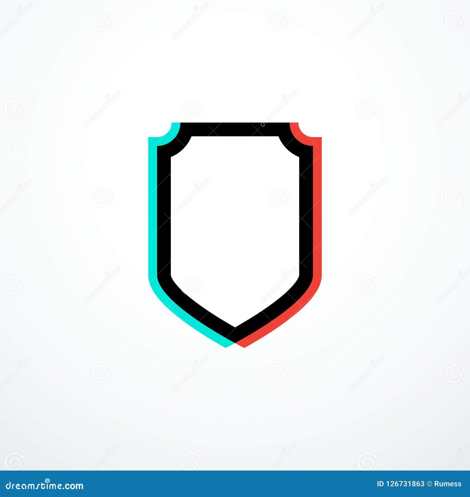 Glitch Shield Icon. Vector Illustration Stock Vector - Illustration of ...