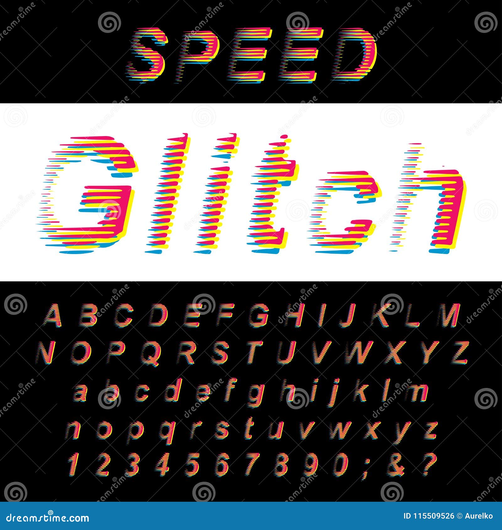 Glitched Alphabet Font Design. Headline, Typeface, Logo, Fonts Letters ...