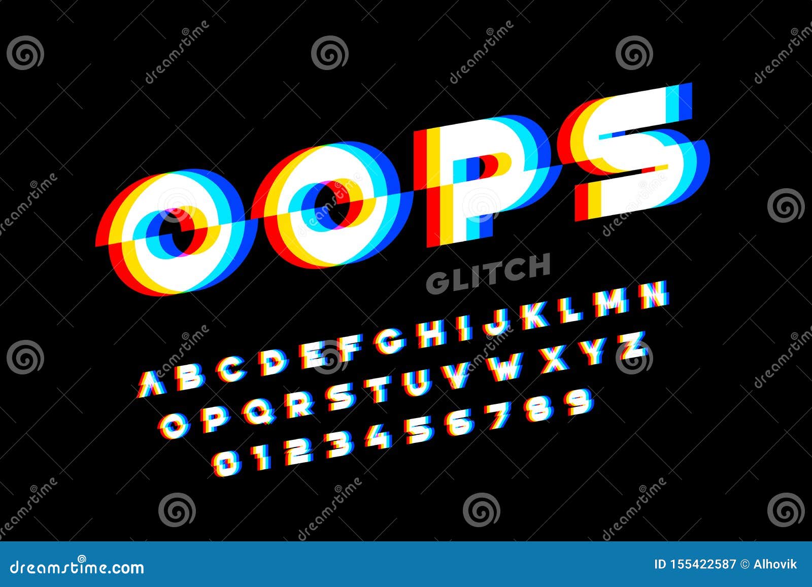 Glitch style font design stock vector. Illustration of minimal - 155422587