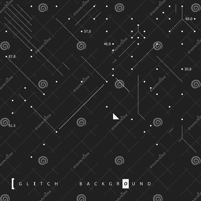 Glitch Text Background with Simple Design Elements Stock Vector ...