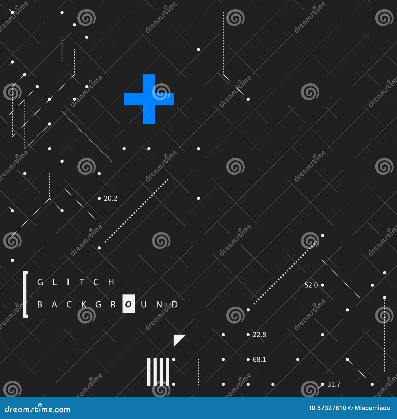 Glitch Text Background with Simple Design Elements Stock Vector ...