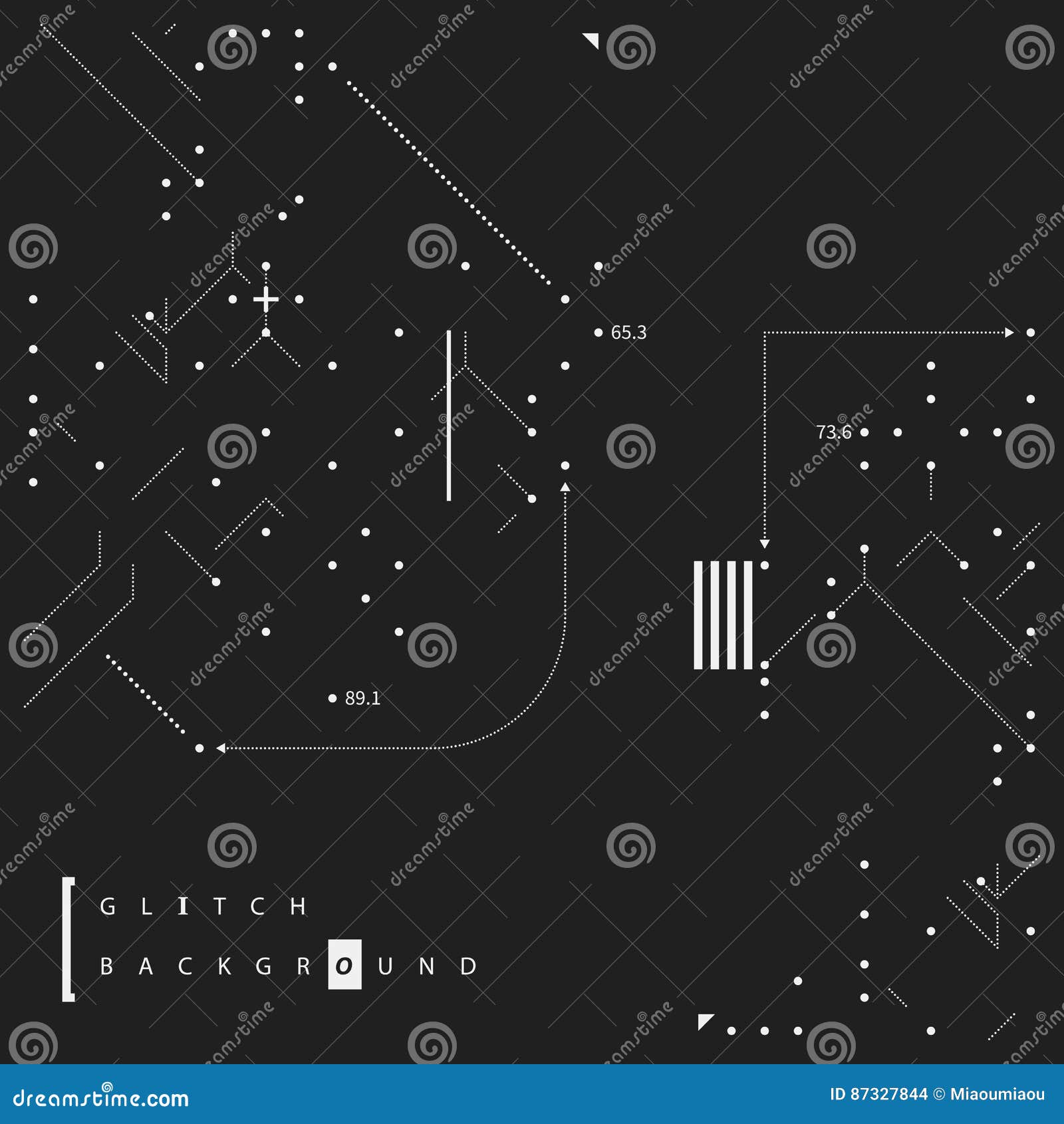 Glitch Text Background with Simple Design Elements Stock Vector ...