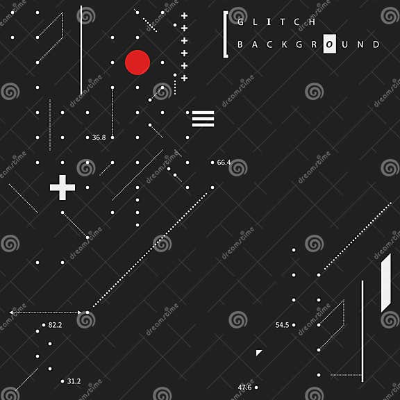 Glitch Text Background with Simple Design Elements Stock Vector ...