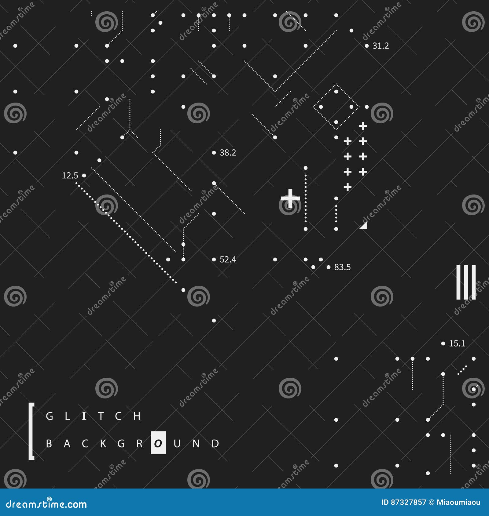 Glitch Text Background with Simple Design Elements Stock Vector ...