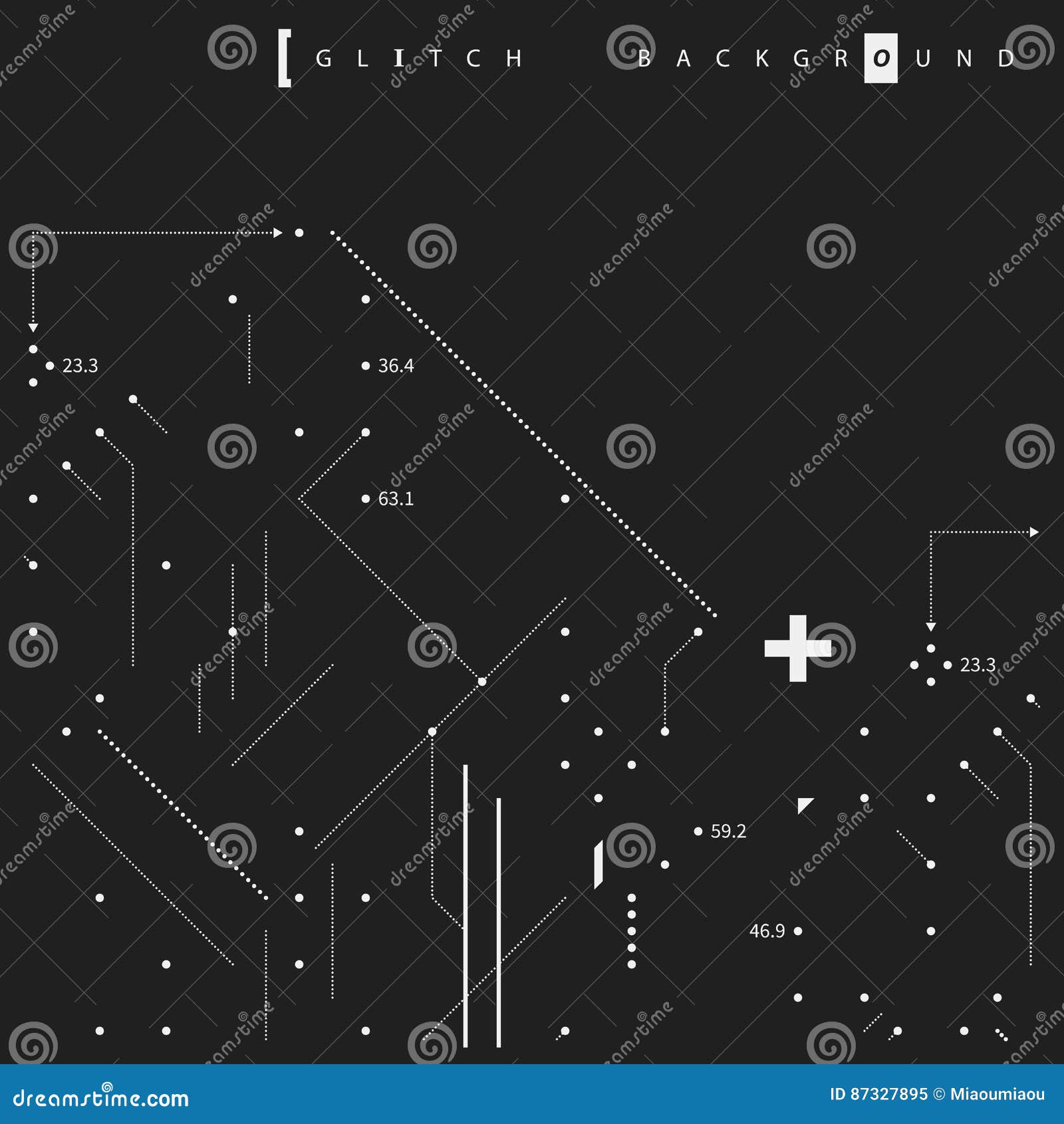 Glitch Text Background with Simple Design Elements Stock Vector ...