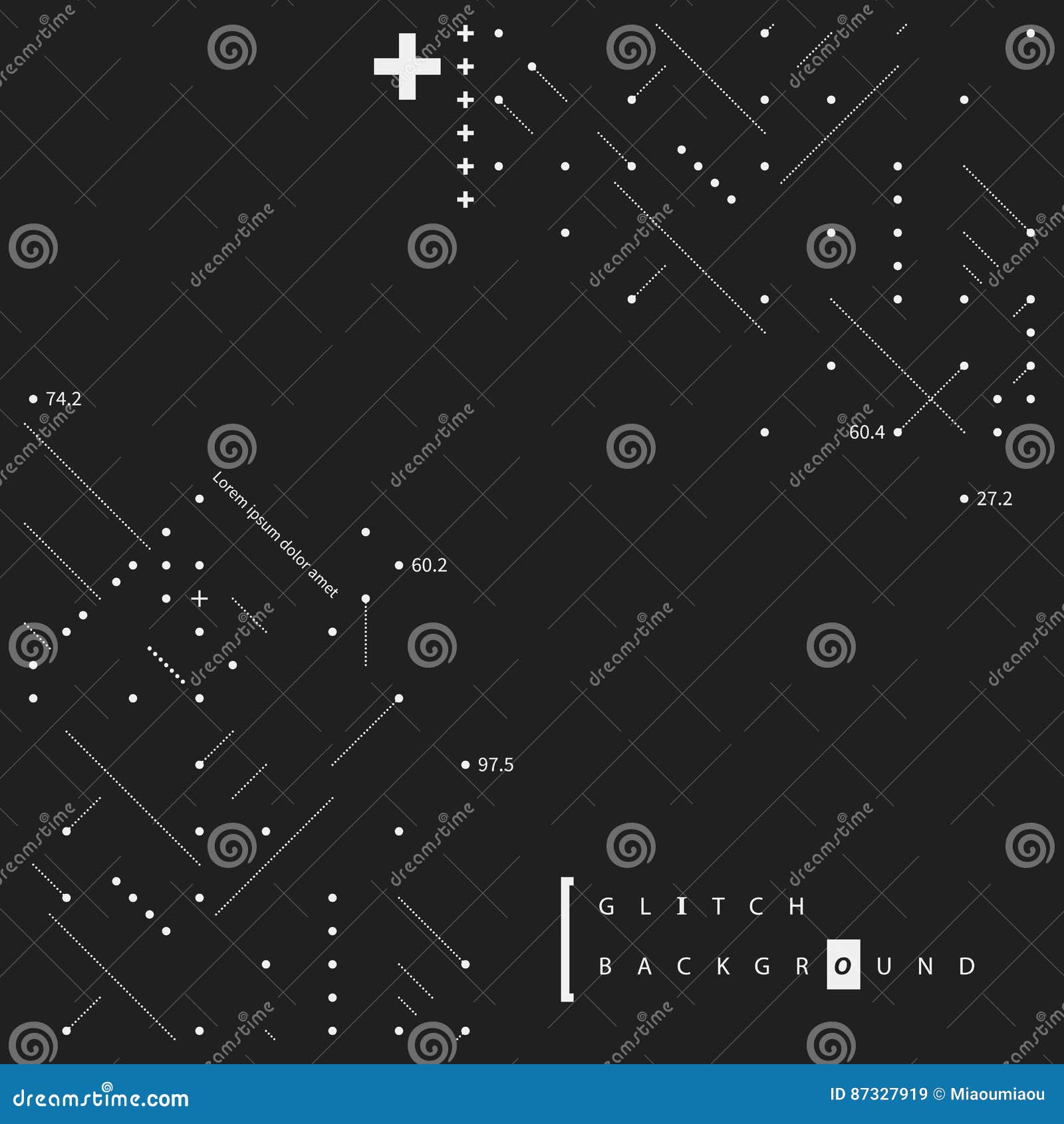 Glitch Text Background with Simple Design Elements Stock Vector ...