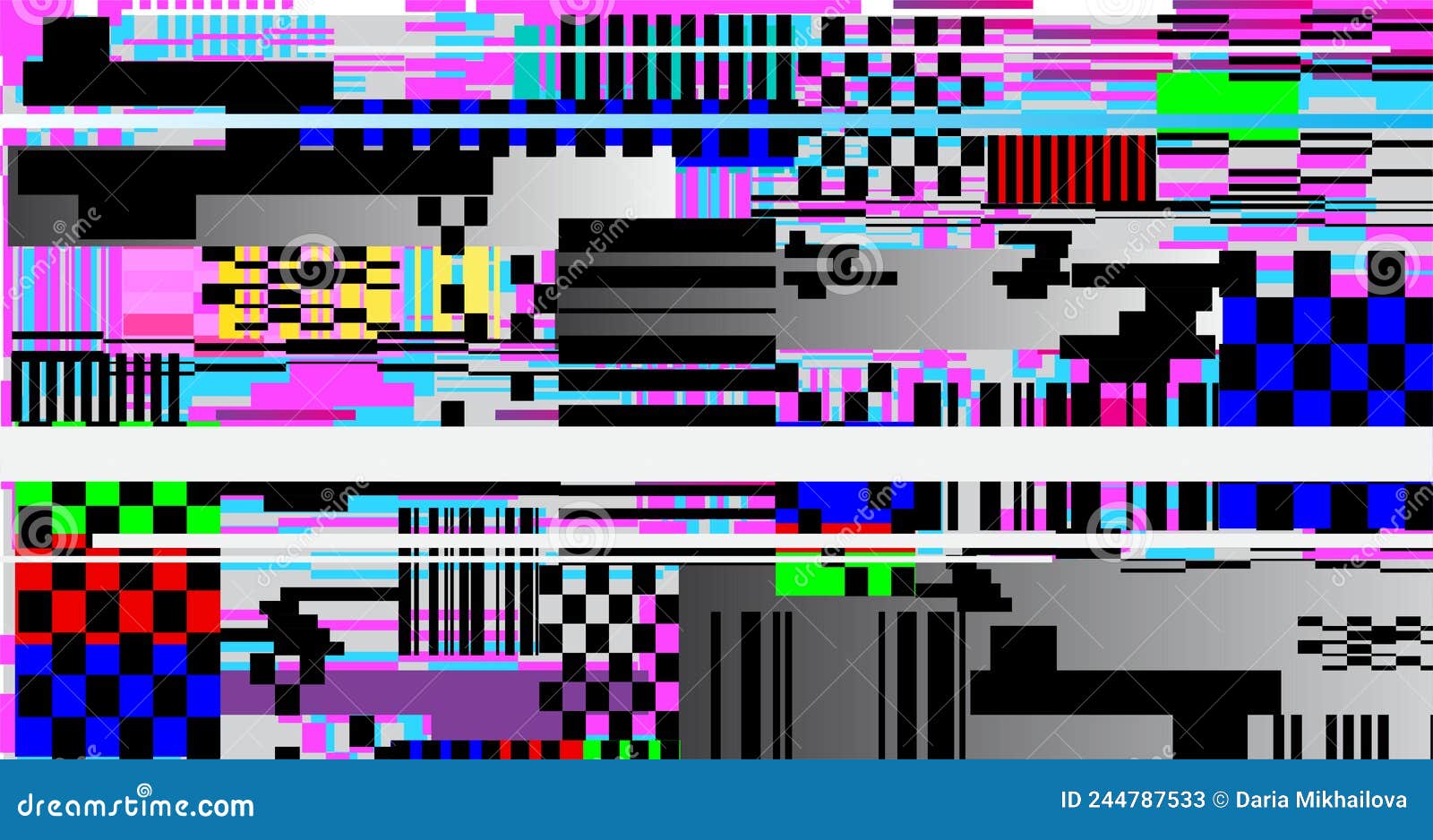 Glitch Texture. No Signal TV Screen. Error. Retro Style Vector ...