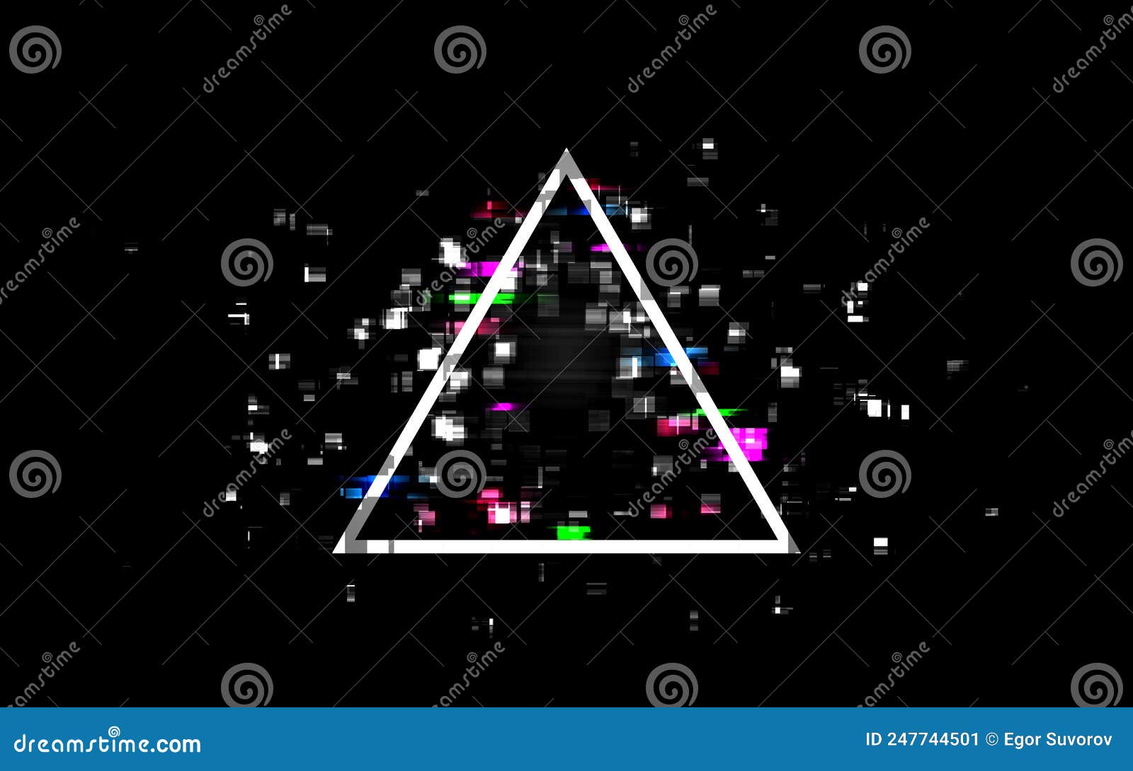 Glitch Triangle. Abstract Glitched Shape. Modern Graphic Element for ...