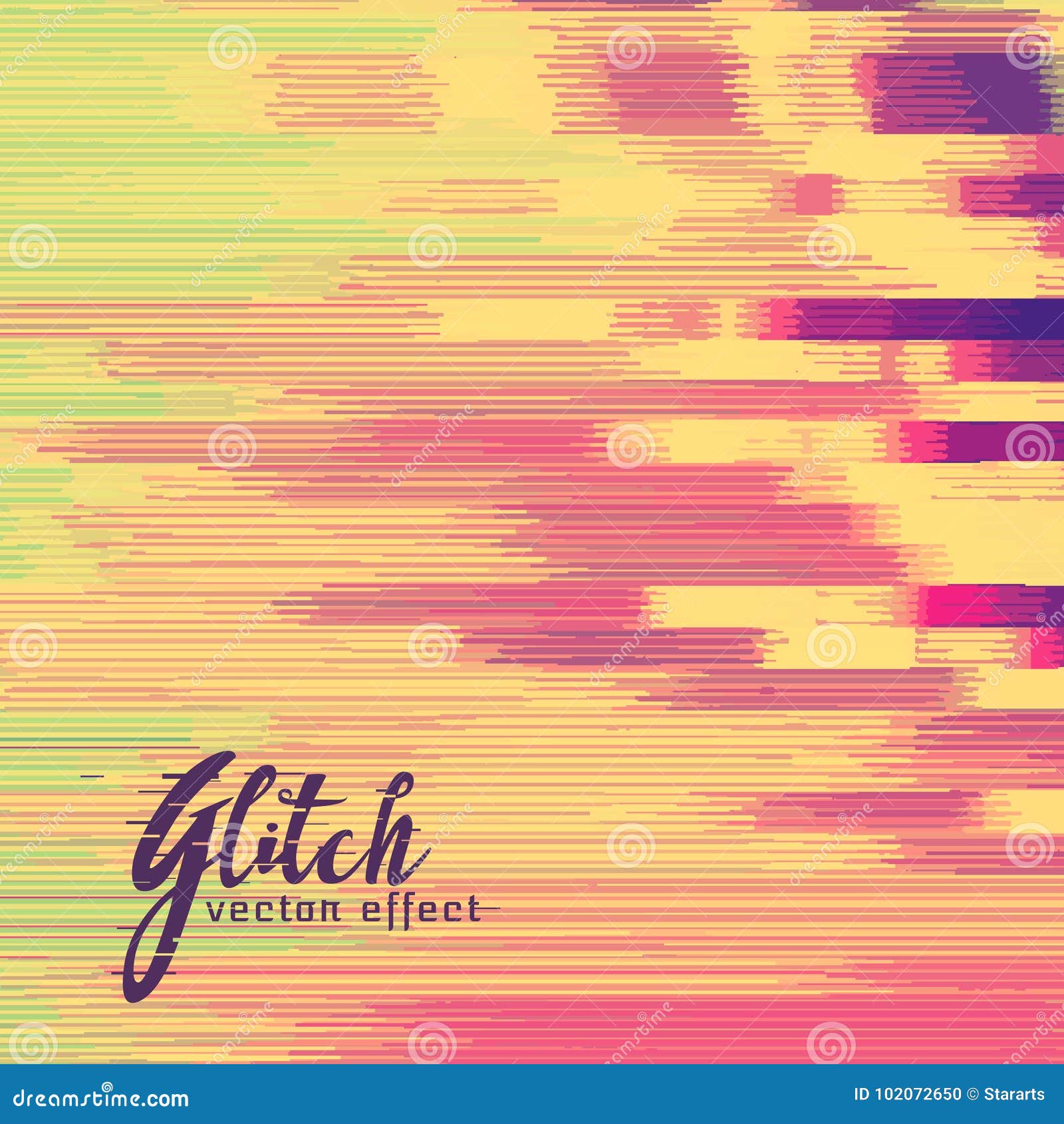 Glitch Vector Effect in Retro Colors Stock Vector - Illustration of ...