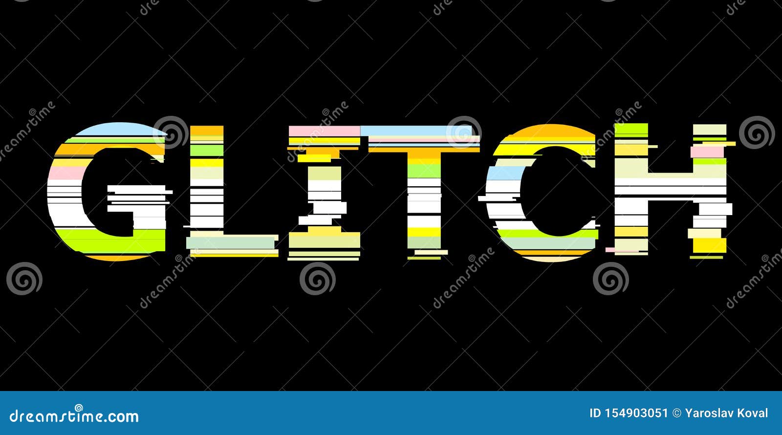 GLITCH Word With Glitch Font , Digital Pixelated Round Shape Logo ...