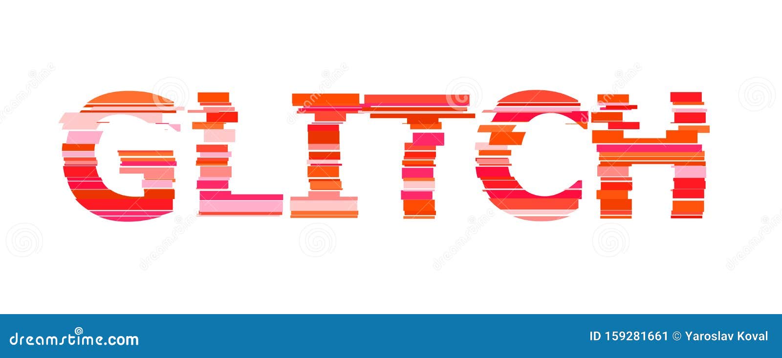 GLITCH Word With Glitch Font , Digital Pixelated Round Shape Logo ...